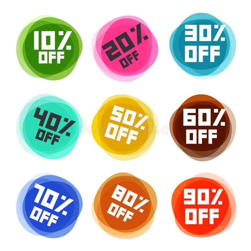 Business Discount Red Labels Set Stock Vector - Illustration of present ...