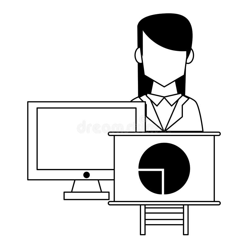 Business and Office in Black and White Stock Vector - Illustration of ...