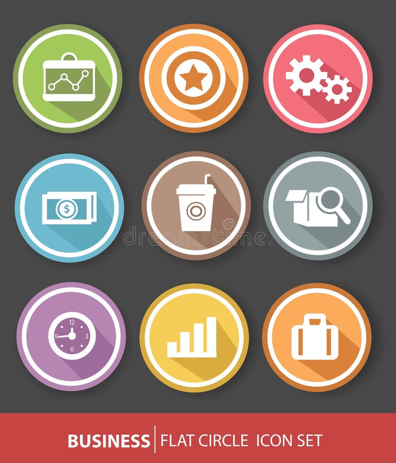 Business and Office Buttons Stock Illustration - Illustration of flat ...