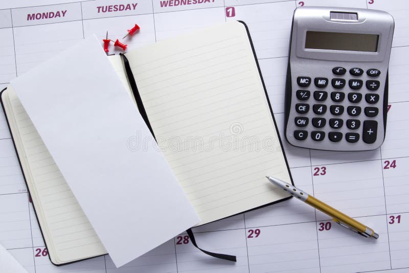 Business daily on the Office Calendar Stock Photo - Image of white ...