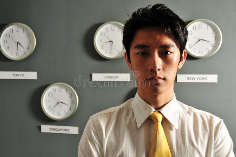 Business Office with Clocks - 5 Stock Photo - Image of male, thailand ...