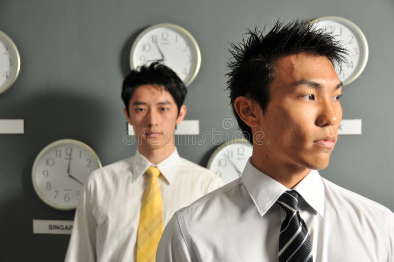 Business Office with Clocks 62 Stock Image - Image of economy, male ...