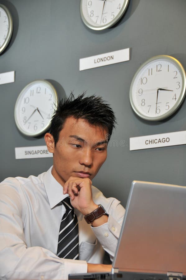 Business Office with Clocks 75 Stock Image - Image of asia, hour: 7127093
