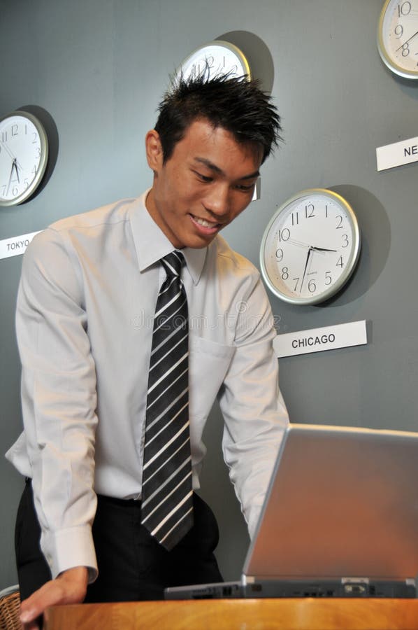 Business Office with Clocks 78 Stock Image - Image of business ...