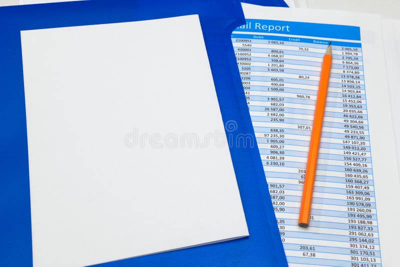 Business Office Desk Closeup - Financial Reports, Analysis and ...