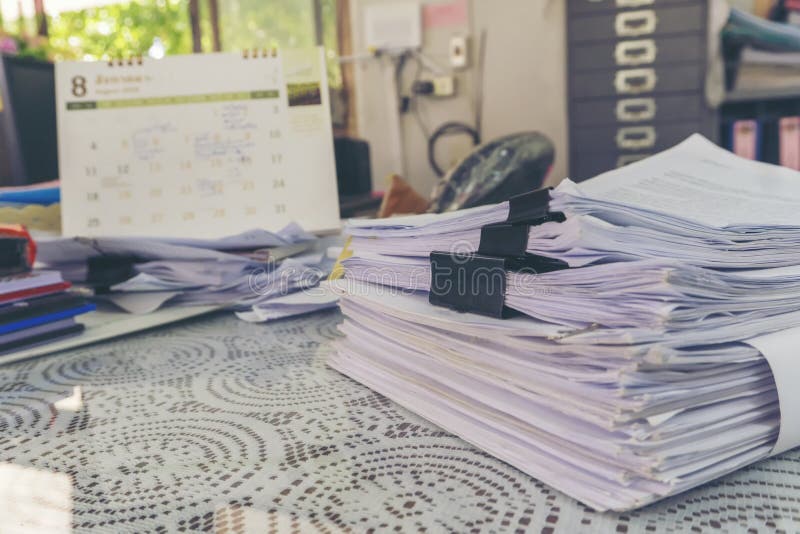 Desktop Laptop and Annual Report Placed on Office Desk Stock Photo ...