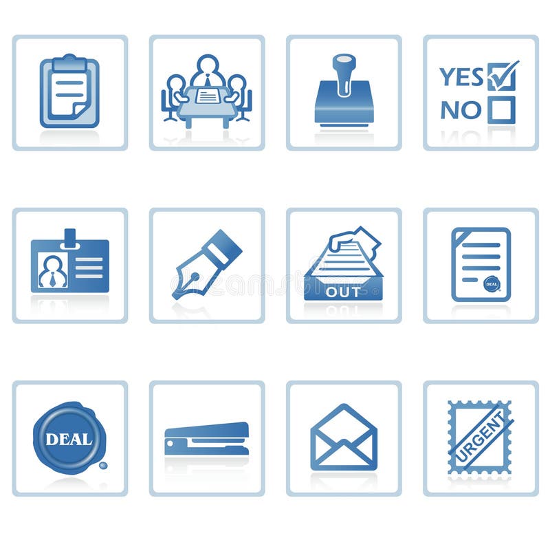 Business and Office Icon II Stock Illustration - Illustration of phone ...