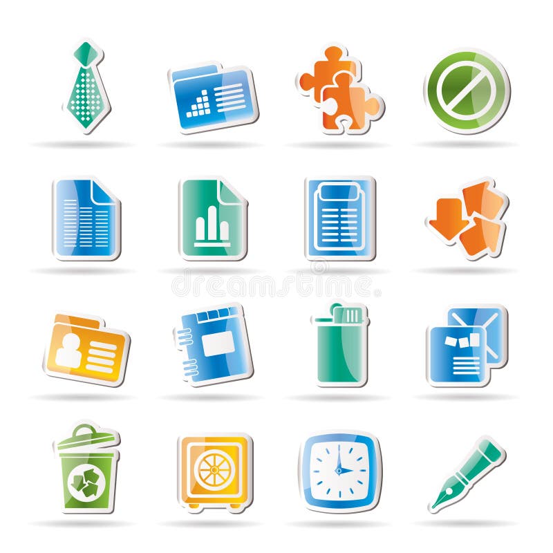Business and office icons stock vector. Illustration of chart - 16487325