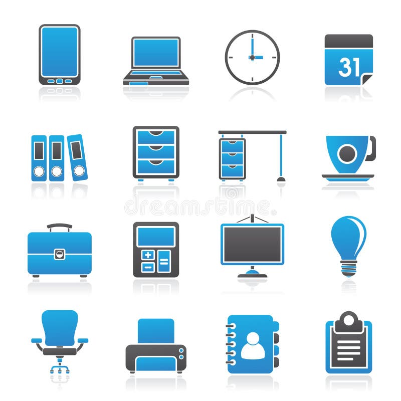 Business and office Icons stock vector. Illustration of chair - 45794928