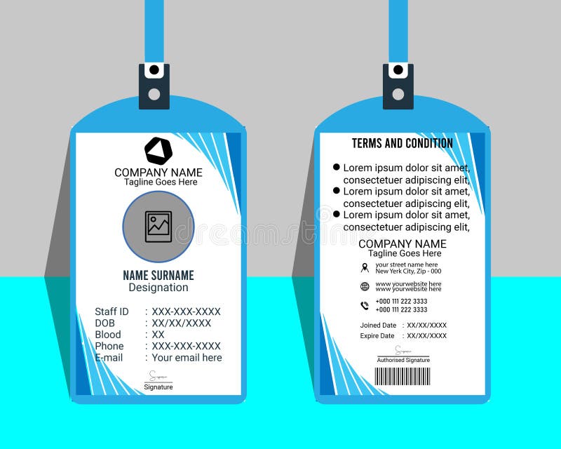 Business, Office ID Card Design Abstract Style Vector with a Mock Up ...