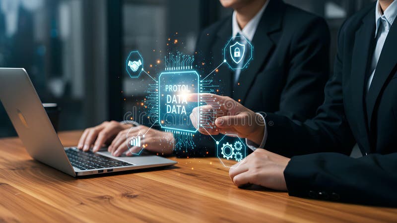 Advanced Holographic Chart Office in the Office Stock Illustration ...