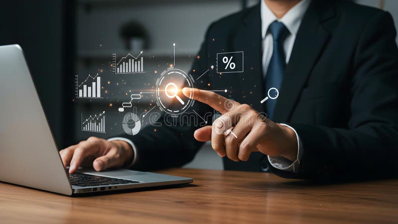 Advanced Holographic Chart Office in the Office Stock Illustration ...