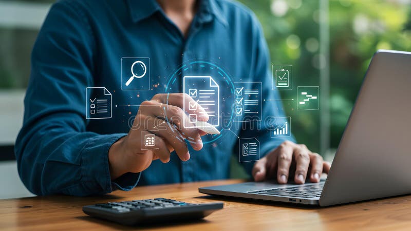 Advanced Holographic Chart Office in the Office Stock Illustration ...