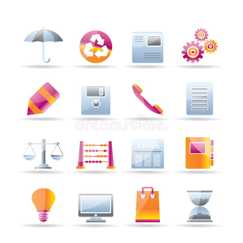 Business and Office Internet Icons Stock Vector - Illustration of ...