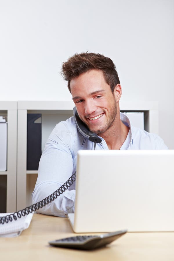 Business Man Making Cell Phone Call Stock Photo - Image of employee ...