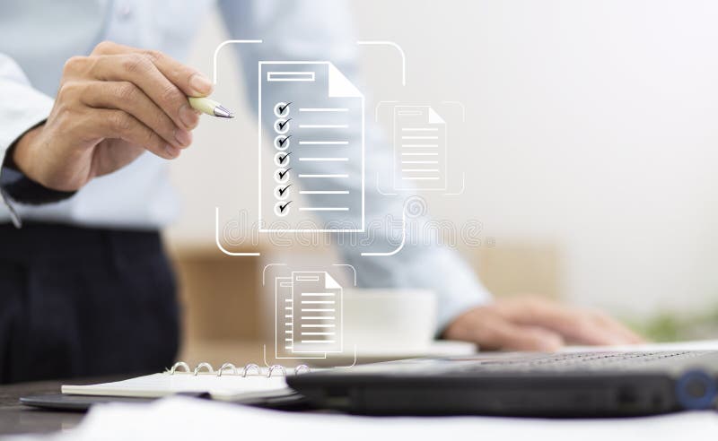 Business Office Process Check List System Concept Stock Photo - Image ...