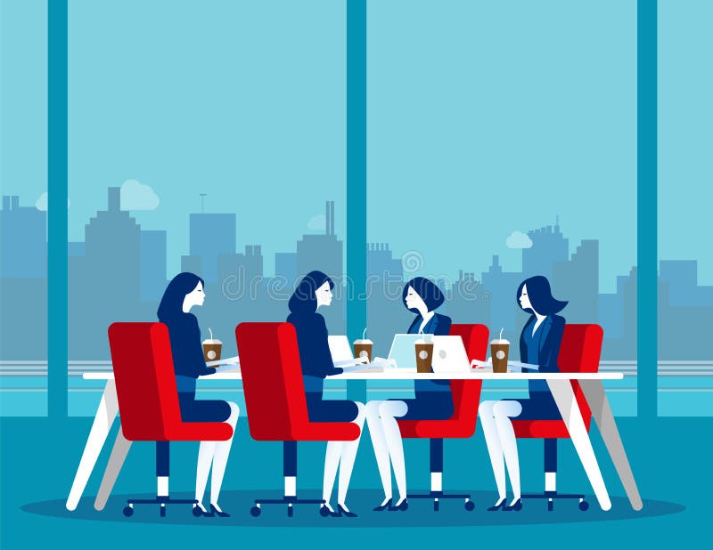 Business Office Team Workplace. Concept Business Vector, Meeting ...