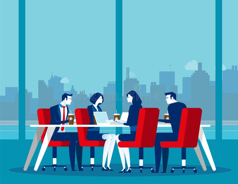 Business Office Team Workplace. Concept Business Vector, Meeting ...