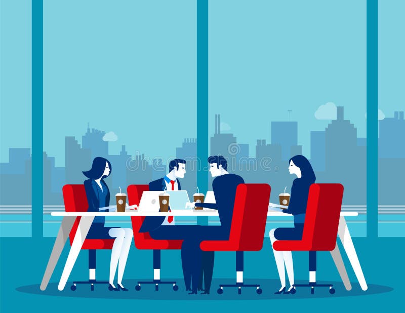 Business Office Team Workplace. Concept Business Vector, Meeting ...