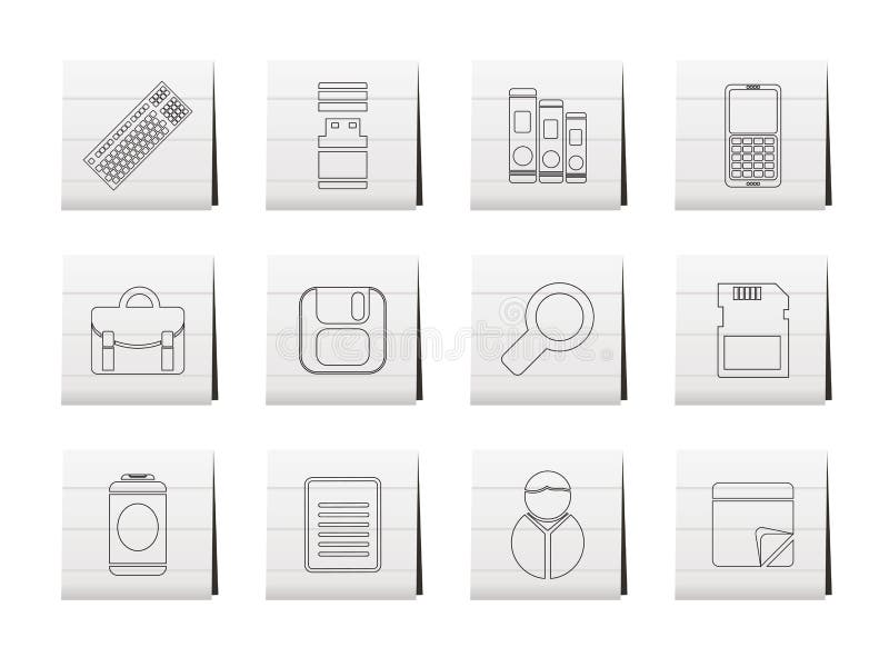 Business and Office Tools Icons Stock Vector - Illustration of paper ...