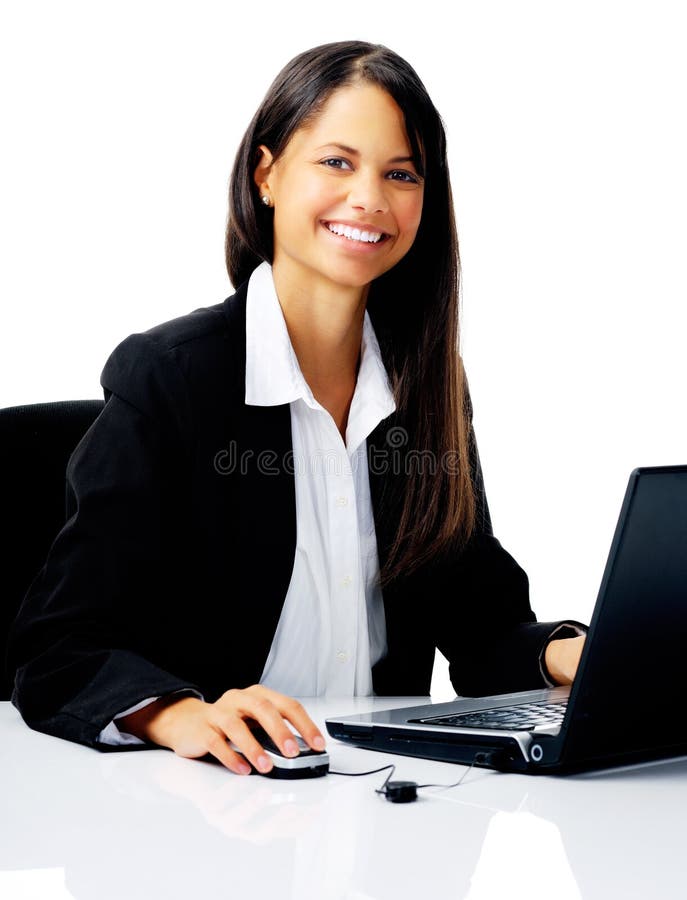 Businesswoman with laptop stock photo. Image of browsing - 20024010