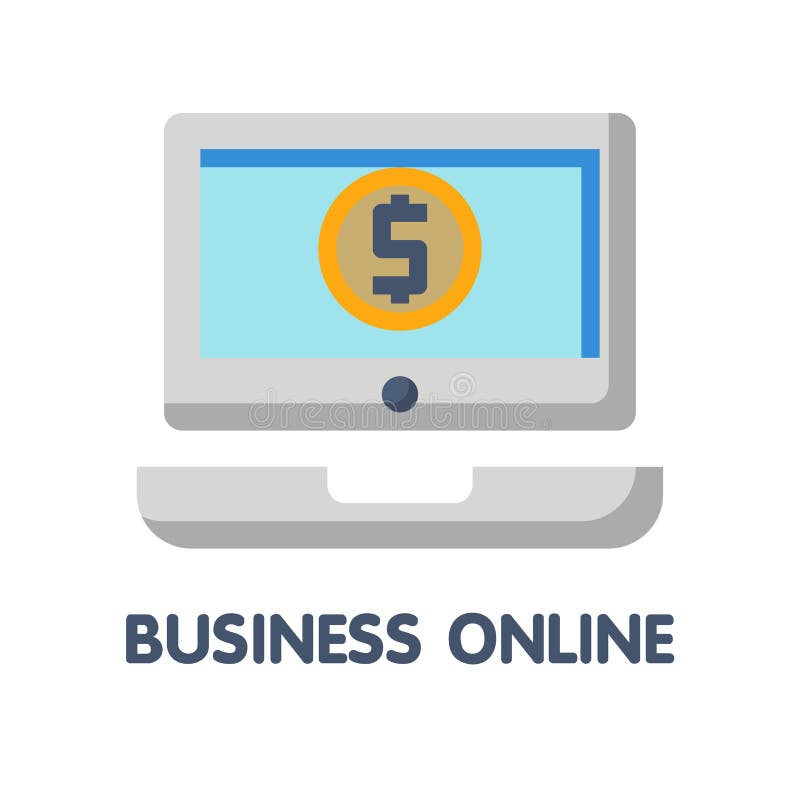 Business Online Flat Icon Style Design Illustration on White Background ...