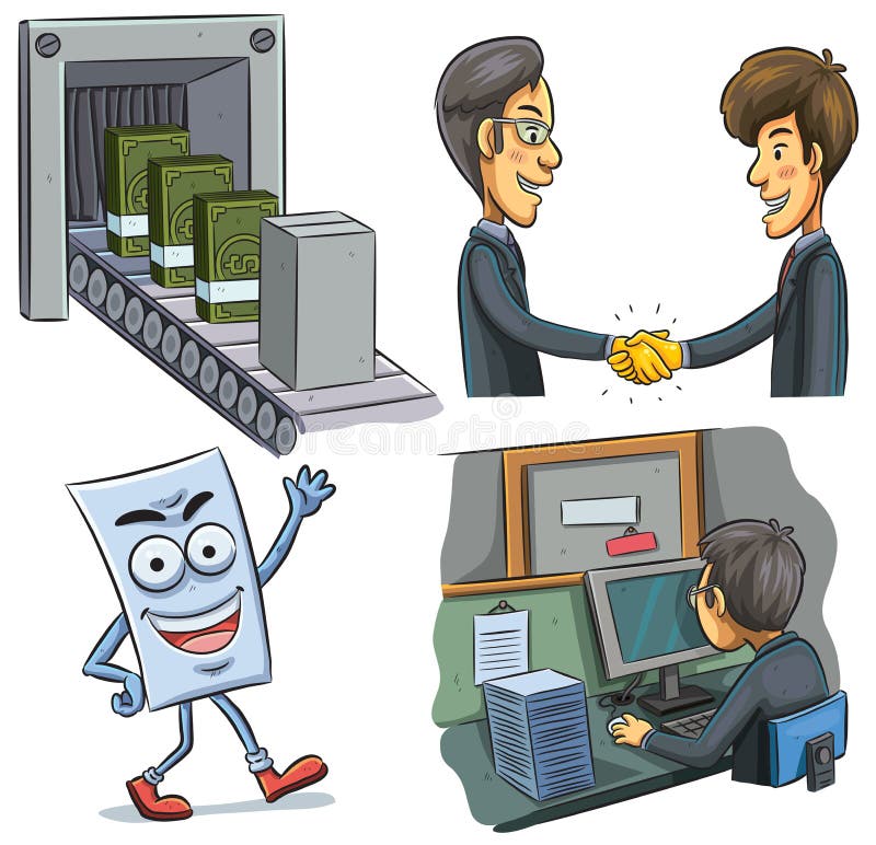 Man Working on Computer stock vector. Illustration of internet - 39853975