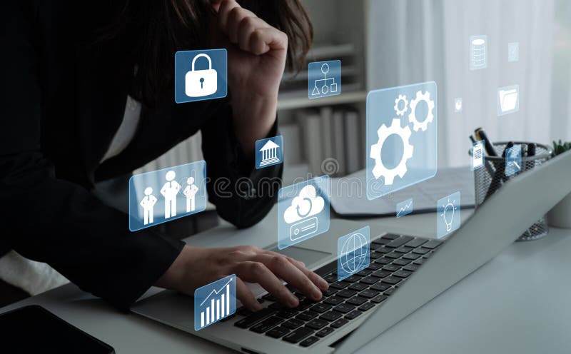 Business Operations and Enterprise System Integration Motif Stock Image - Image of component ...