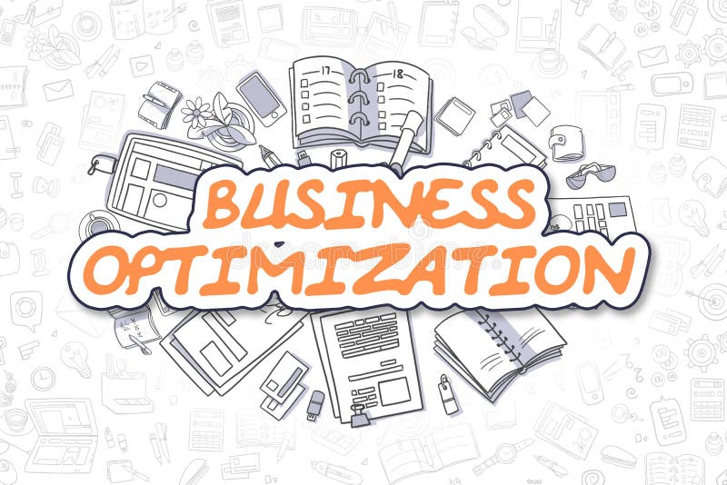 Business Optimization on Black Chalkboard. 3D Rendering. Stock ...