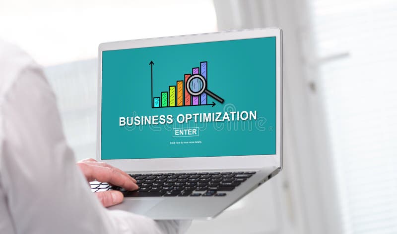 Business Optimization Concept on a Laptop Screen Stock Image - Image of laptop, innovation ...