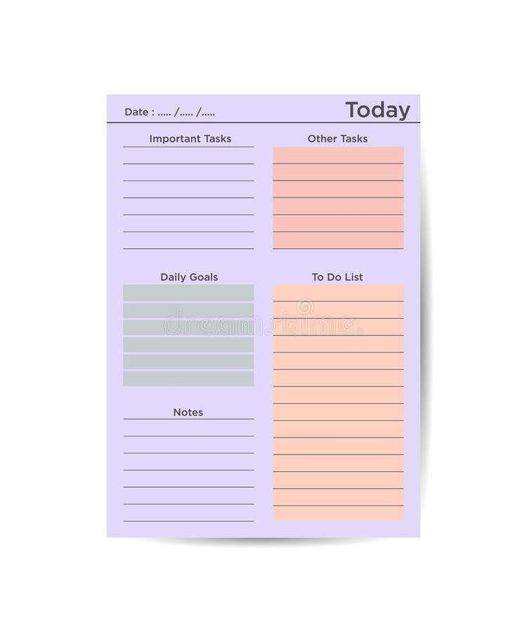 Business Organizer Schedule Page for a Day for Effective Planning ...