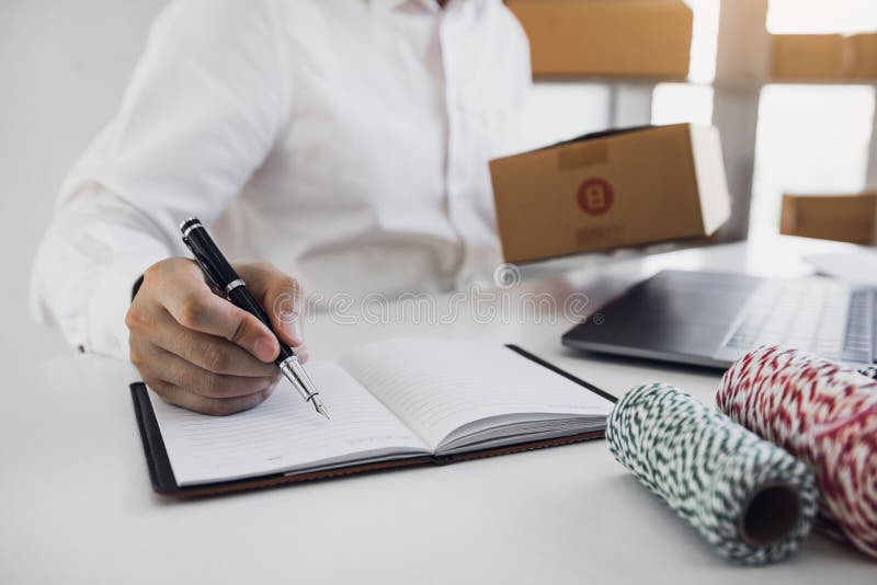 Business Owner is Checking the Product that the Customer Orders the ...