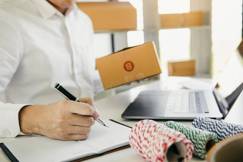 Business Owner is Checking the Product that the Customer Orders the ...