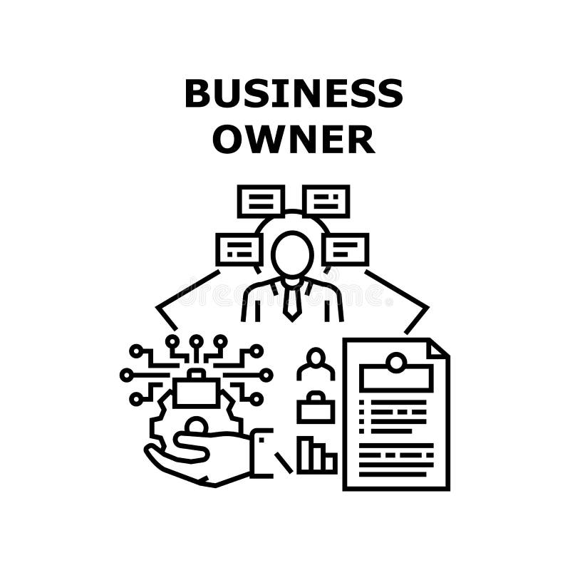 Business Owner Vector Concept Black Illustration Stock Vector ...