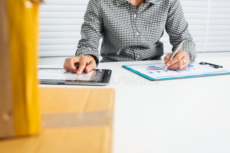 Business Owners Check Out Inventory Stock Image - Image of mail, orders ...