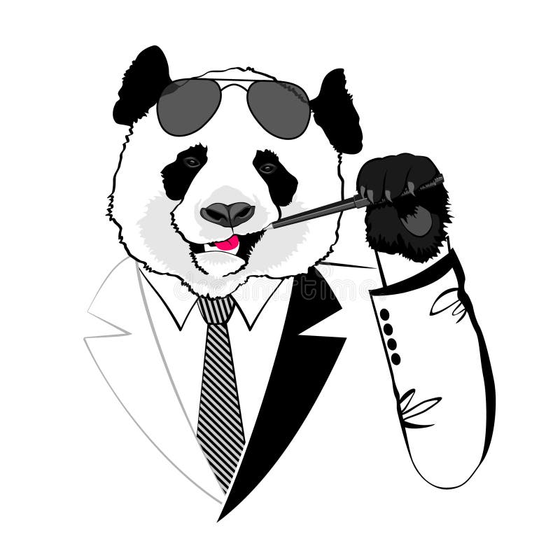 Business panda stock vector. Illustration of funny, card - 32164111