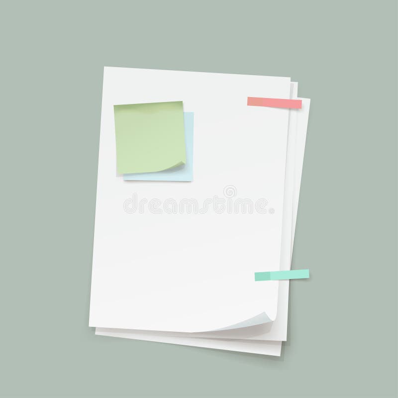 A Business Papers with Notes Top View Stock Illustration - Illustration ...