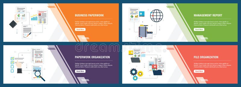 Business Paperwork Organization, Review and Data File Stock Vector ...