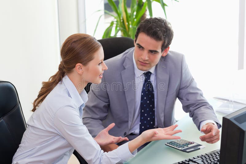 Business Partner Discussing in the Office Stock Image - Image of ...