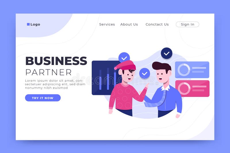 Business Partner Landing Page Template for Web and App Development ...