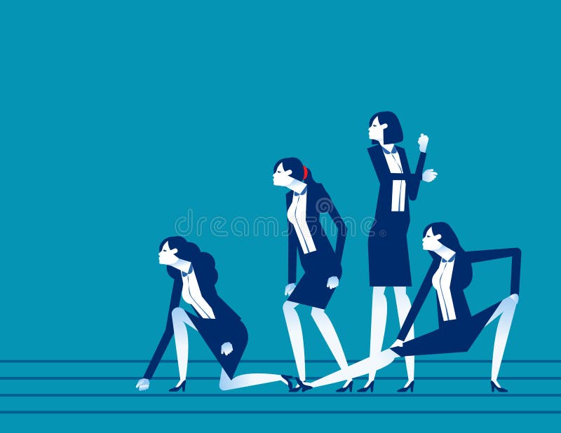 Business and Partner Team are Preparing To Run on the Track. Business ...