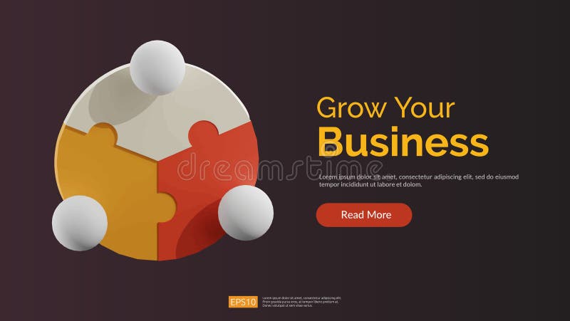 Business Partner and Teamwork 3D Icon Illustration. Banner Business ...