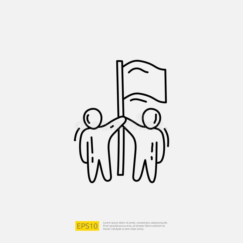 Business Partner and Teamwork Doodle Icon Illustration Concept Stock ...