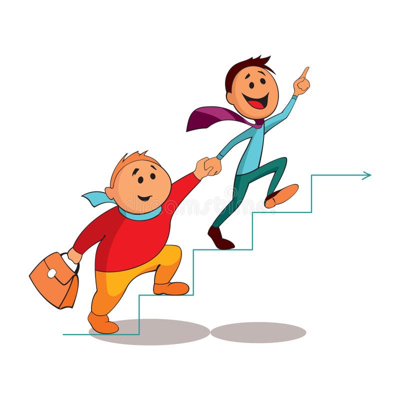 Business Partners Climbing the Career Ladder Stock Vector ...