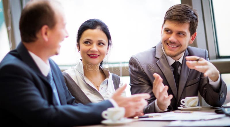 Business Partners Communicating at Meeting Stock Photo - Image of ...