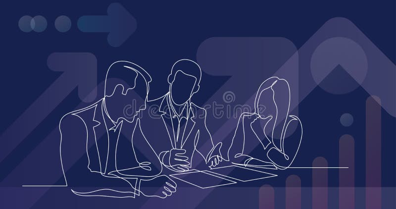 Business Partners Discussing Details of Work Contract - One Line ...