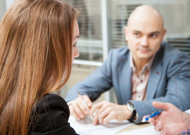 Business Partners Discussing Ideas at Meeting Stock Photo - Image of ...