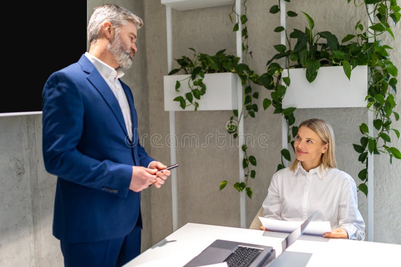 Business Partners Having Negotiations in the Office Stock Photo - Image ...