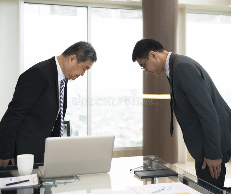 Business Partners Introductionary Handshake Bow Stock Photo - Image of ...