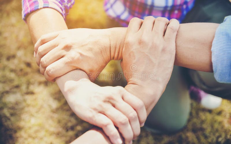 Business Partners Join Hands Together. Teamwork and Unity are on Stock ...